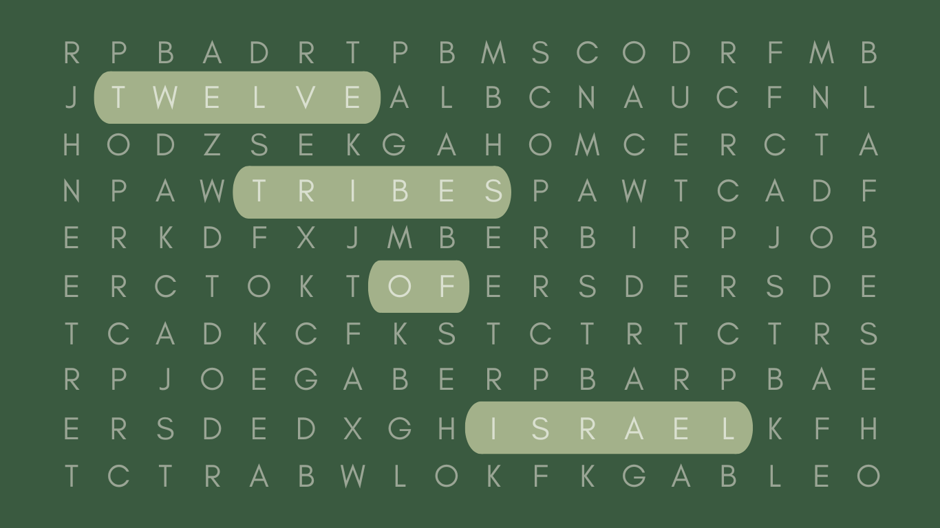 Twelve Tribes of Israel Word Search - Hope and Healing