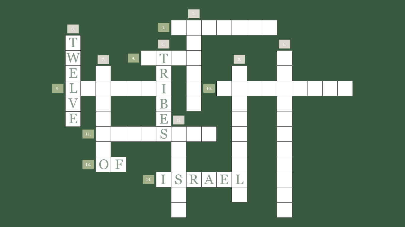 Twelve Tribes of Israel Crossword - Hope and Healing